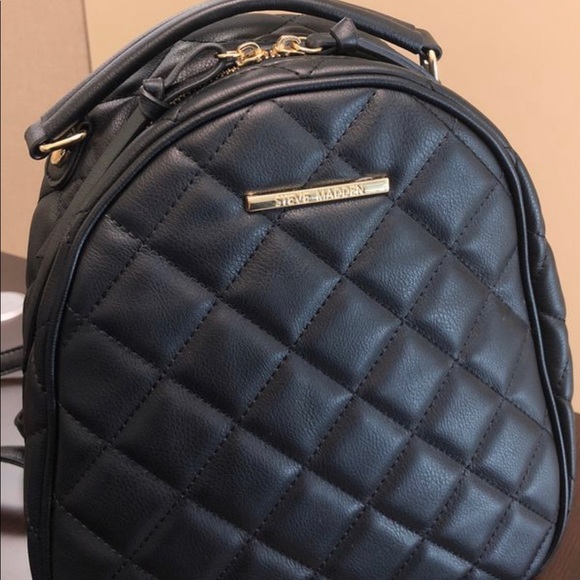Bags | Steve Madden Mini Backpack Black Quilted | Poshmark